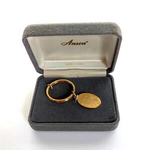 Anson | Accessories | Vintage Anson Brushed Gold Tone Oval Key Ring ...